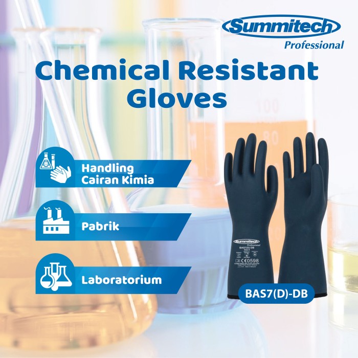 Jual Glove Summitech Chemical Resistant Gloves Bas7(D) Db | Shopee ...