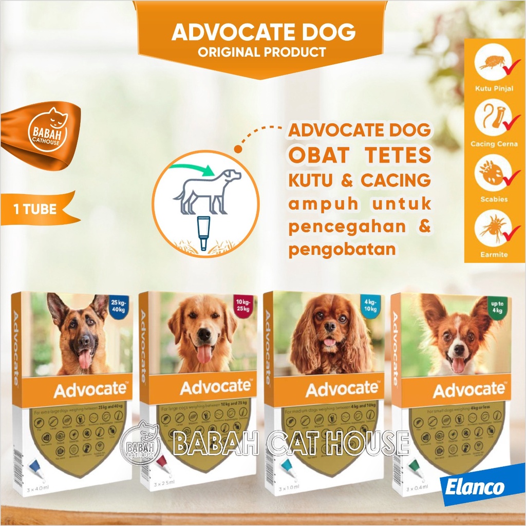 Jual ADVOCATE DOG Obat Anti Kutu & Cacing Anjing Dewasa Adult Anak ...