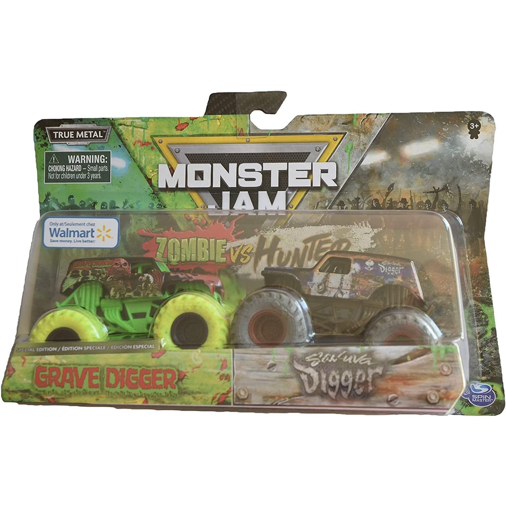 Jual MONSTER JAM ZOMBIE VS HUNTER GRAVE DIGGER N SON UVA DIGGER SCALE 1 ...