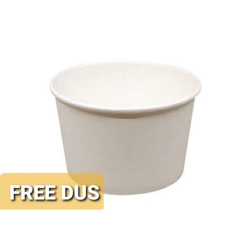 Jual Paper Bowl 500ml POLOS/Mangkok-wadah bakso soto makanan berkuah ...