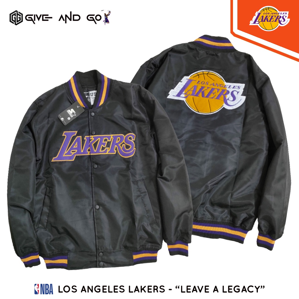 Jual JUMPSHOT Bomber Jaket Varsity Baseball Pria Wanita - Lakers Team ...