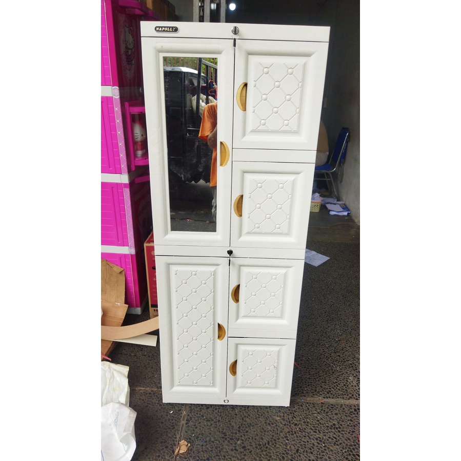 Jual Lemari Baju 2 Pintu Plastik Mini Cabinet Napolly Putih Minimalis ...