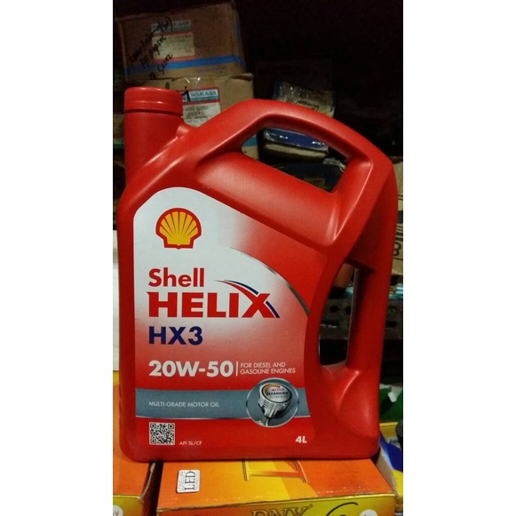 Jual Geh Oli Shell Helix Hx3 100% Asli Sae 20W-50 Api Sl 4 Liter ...