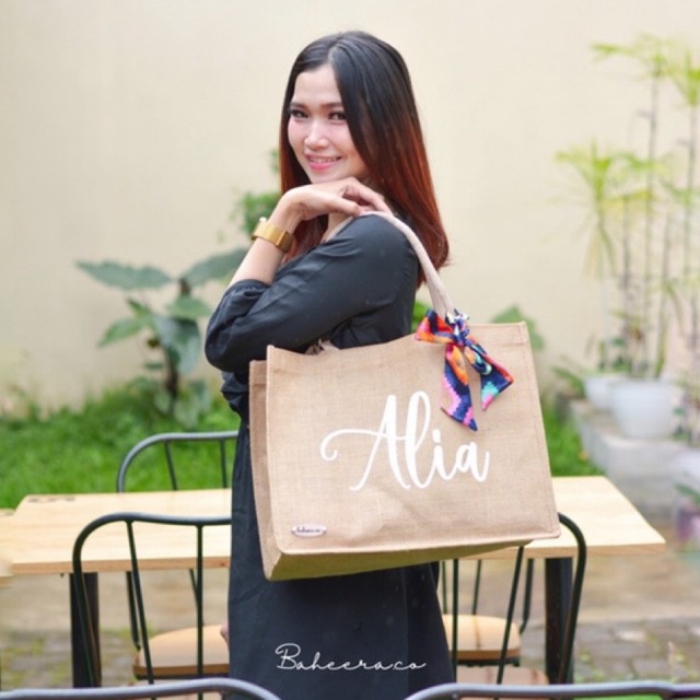 Jual TAS GONI RESLETING / JUTE ZIP BAG / SHOPPING BAG (Free Twilly ...