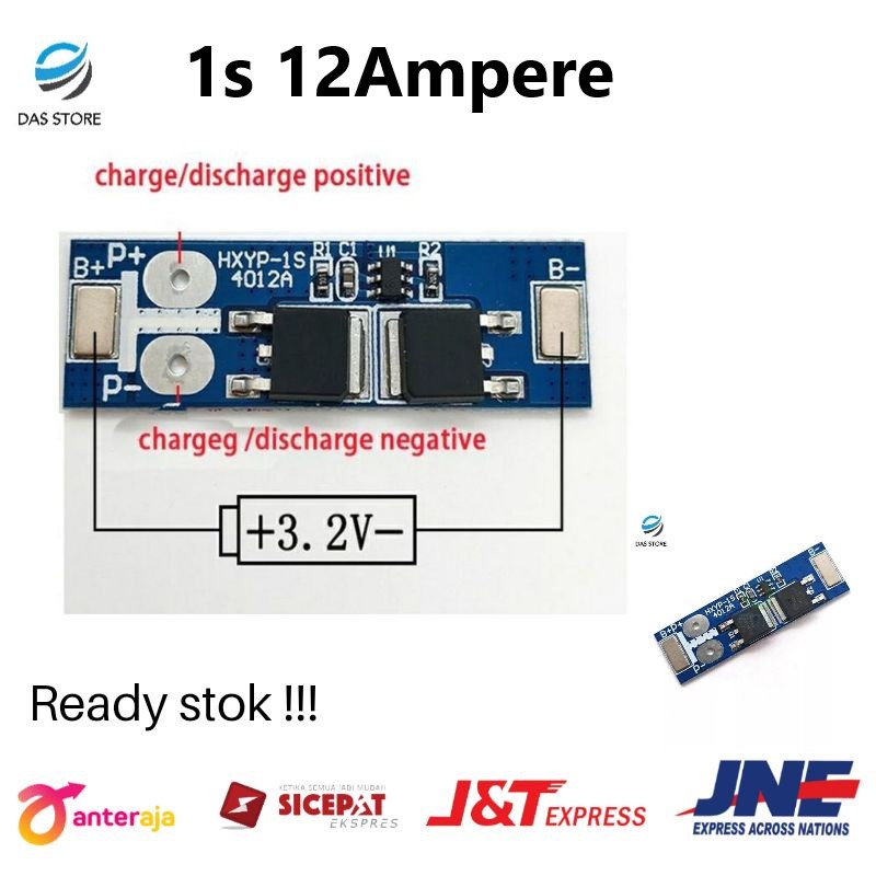 Jual BMS 1s 12A 3.7v model terbaru liion lithium 18650 LiPo charger ...
