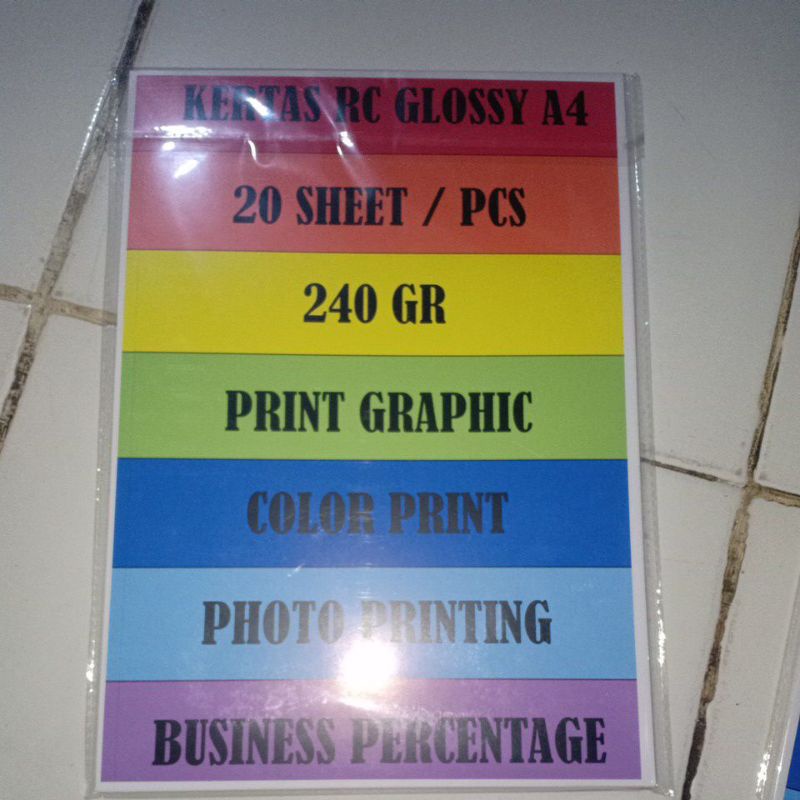 Jual Kertas RC Glossy Ultra Premium Quality Photo Paper A4 240gr ...