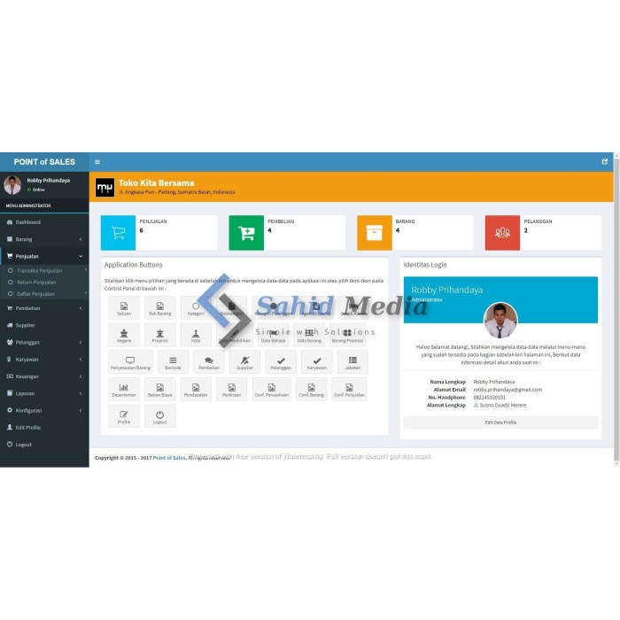 Jual Point Of Sales Dengan Codeigniter 3x Dan Database Mysql Shopee Indonesia 