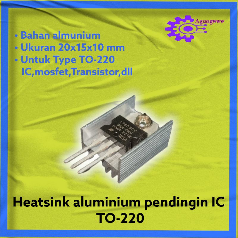 Jual Heatsink pendingin panas untuk ic transistor mosfet TO-220 package ...