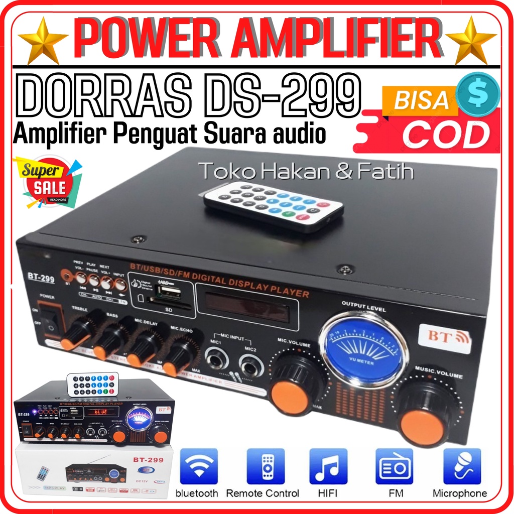 Jual POWER AMPLIFIER WIRELESS BLUETOOH DORRAS DS 299 - POWER AMPLIFIER BLUETOOTH DORRAS DS-299 ...