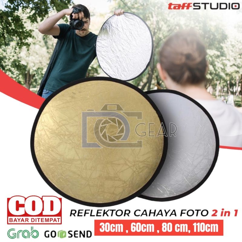 Jual Reflektor cahaya 2 in 1 30cm , 60cm , 80 cm , 110cm utk foto studio, foto produk, make up ...