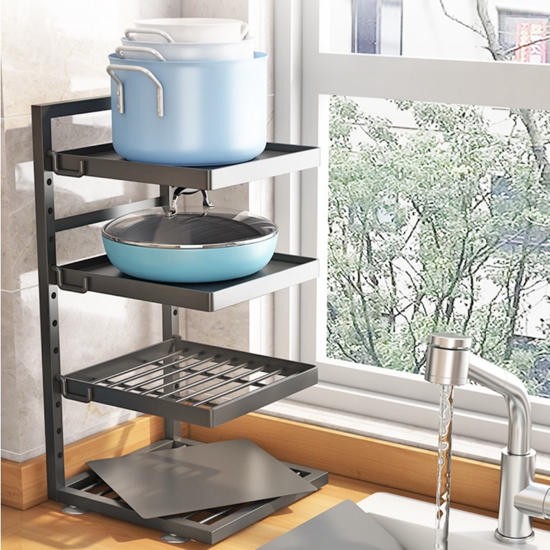 Jual Rak Serbaguna 4 Tingkat Rak Panci Rak Susun Dapur GZ-4 | Shopee ...