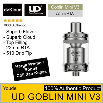 Jual Authentic UD GOBLIN MINI V3 RTA | 22mm | 22 Two Deck RBA | Shopee ...