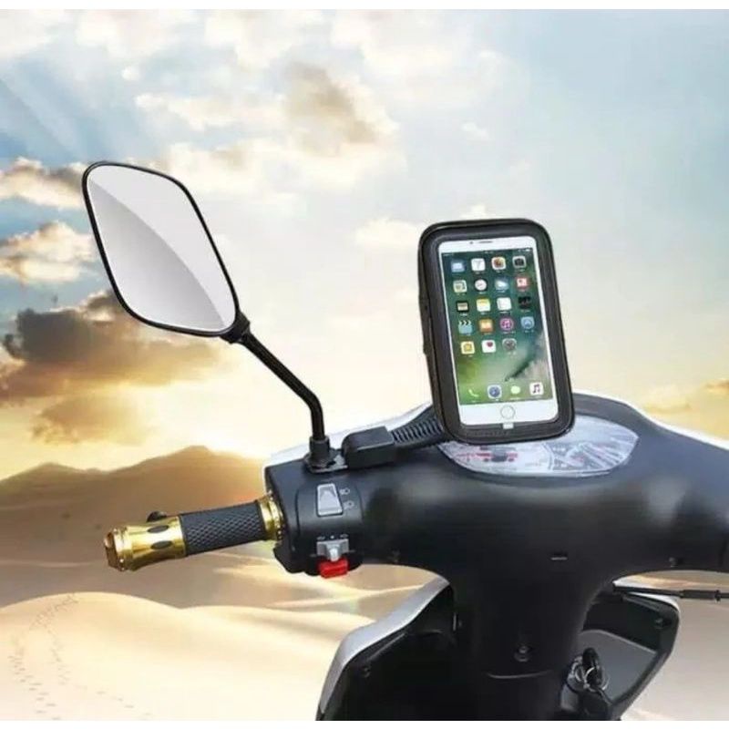 Jual Holder Motor Waterproof Universal Stand Holder Hp Anti Air / Phone Holder HP Spion motor ...