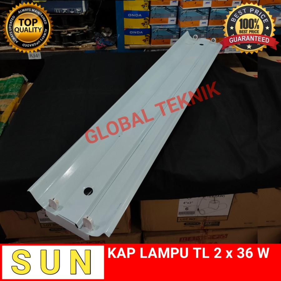 Jual RUMAH LAMPU NEON LAMPU TL 2 x 36 WATT MERK SUN KAP NEON 2x36W | Shopee Indonesia