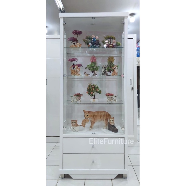 Jual Pajangan kaca 2Pintu Bloktik / Lemari Pajangan Kaca Kaki Stanless ...