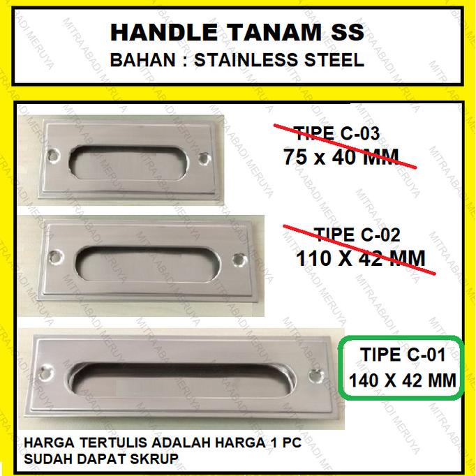 Jual Handle Tanam Tarikan Lemari Stainless HANDLE C-01 | Shopee Indonesia