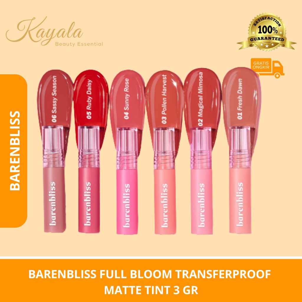 Jual BARENBLISS FULL BLOOM TRANSFERPROOF MATTE TINT 3 GR | Shopee Indonesia