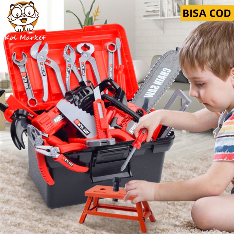 Jual Anak-anak Toolbox Insinyur Simulasi Alat Perbaikan Mainan Berpura ...