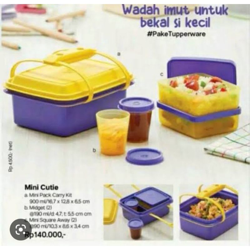 Jual paket bekal mini cutie by tupperware | Shopee Indonesia