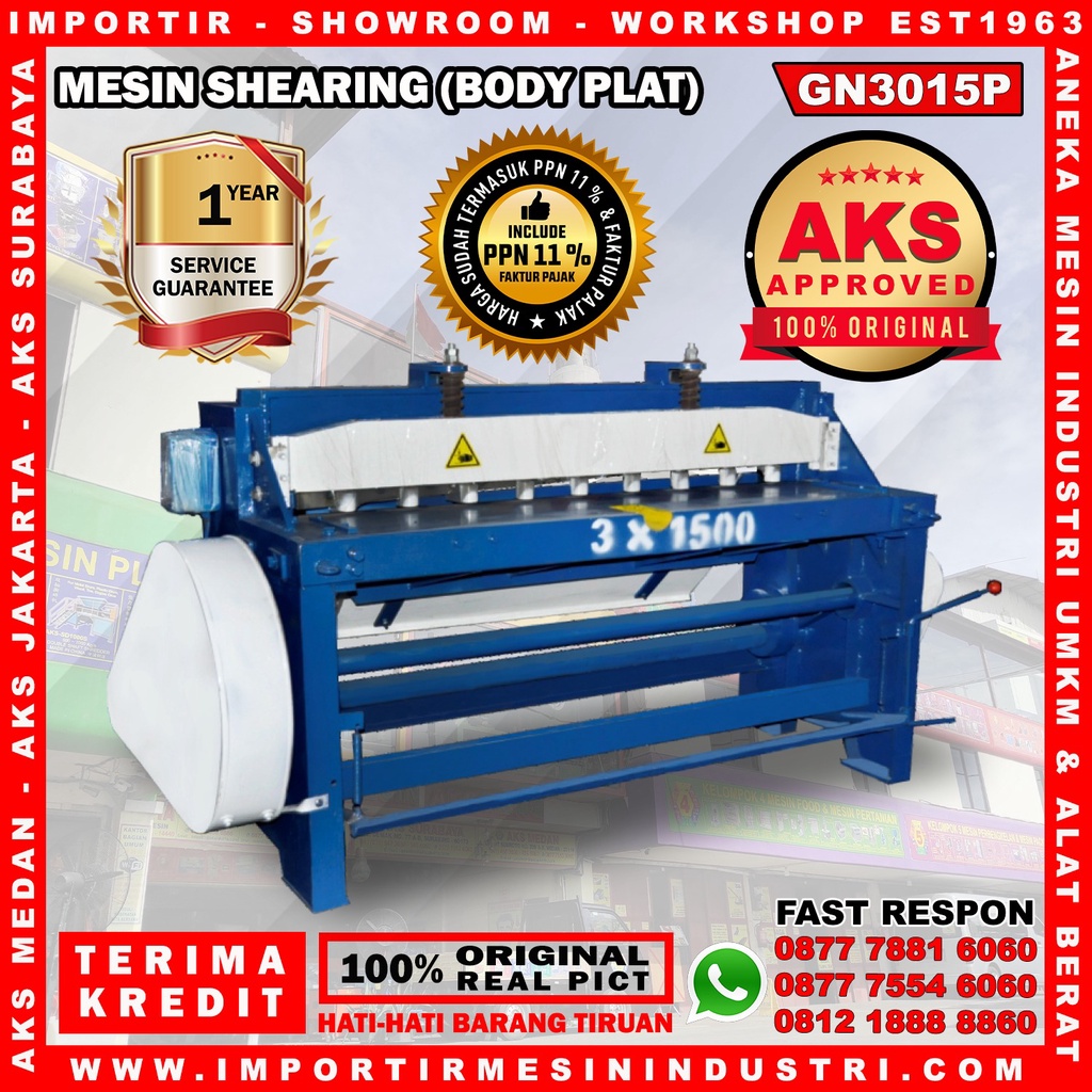 Jual Mesin Shearing Potong Plat 3x1500mm Shearing Machine GN3015P ...