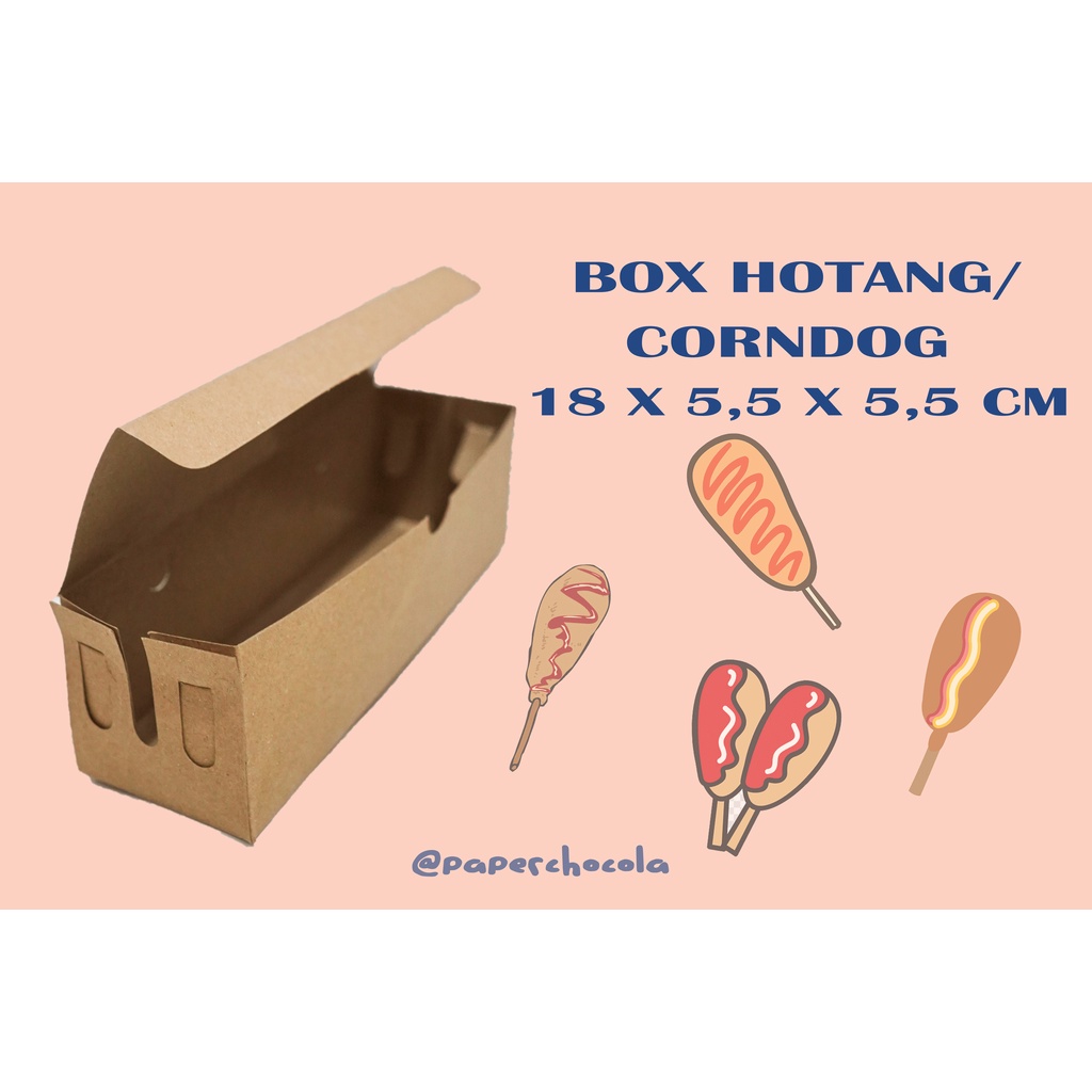 Jual BOX HOTANG / BOX SOSIS / BOX CORNDOG / BOX SATE KRAFT Ekonomis ...