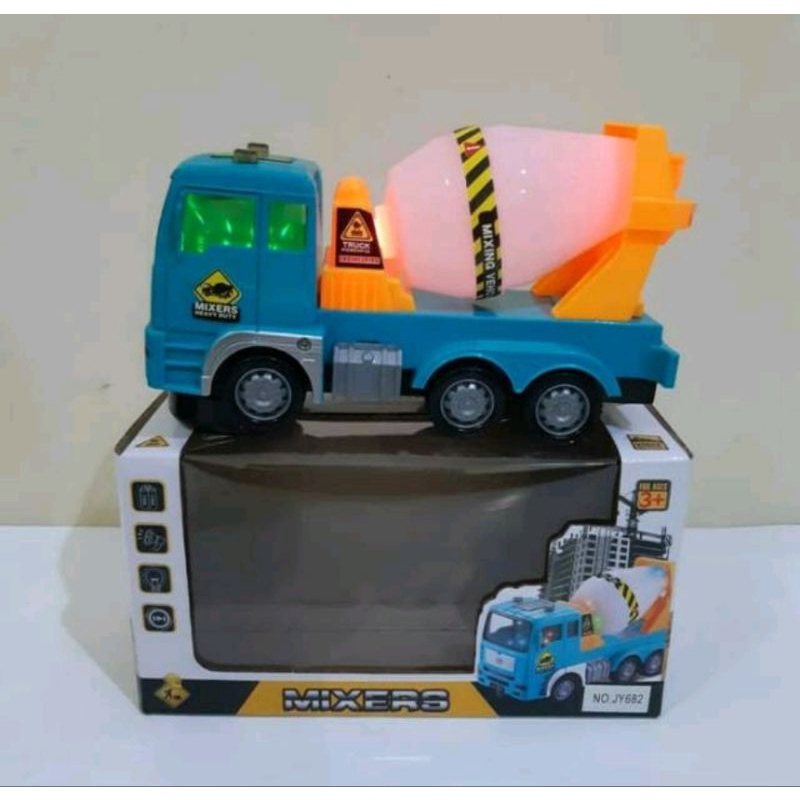 Jual Mainan Truk Molen JY652 Bump & Go Edukatif - Mobil Mixer Truck ...