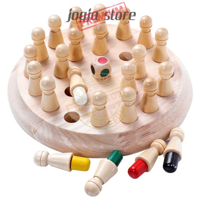 Jual Mainan Edukasi Anak Puzzle Kayu Board Game Memory Match Color ...