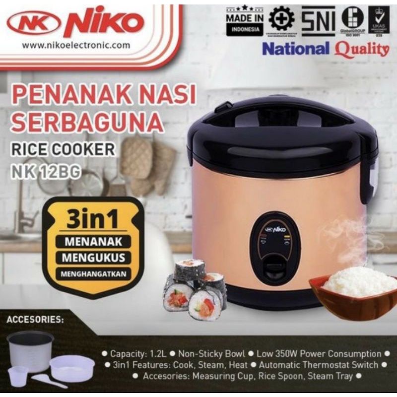 Jual MAGIC COM NIKO NK 12 3IN1 1,2 L Rice Cooker Serbaguna Penanak ...