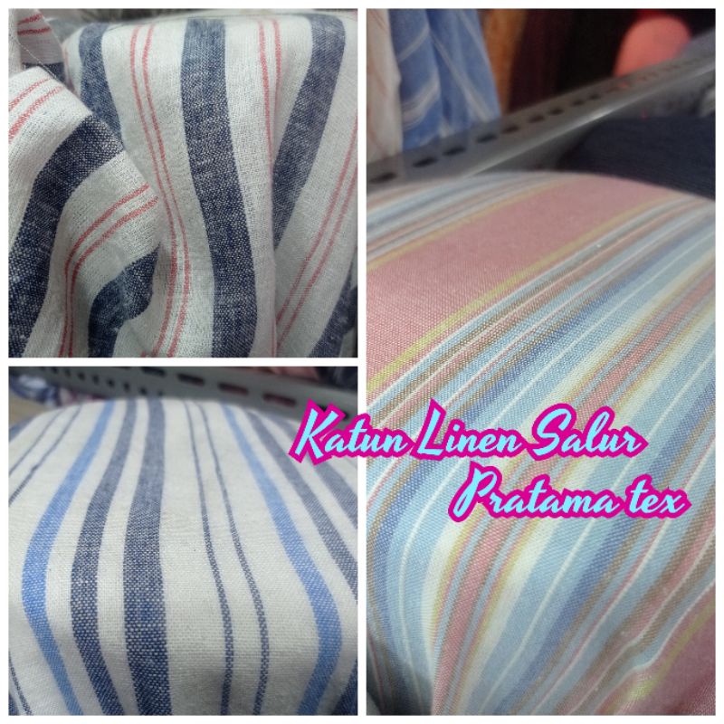 Jual MEWAH!! Bahan katun linen/Kain linen stripe~Kain linen untuk ...