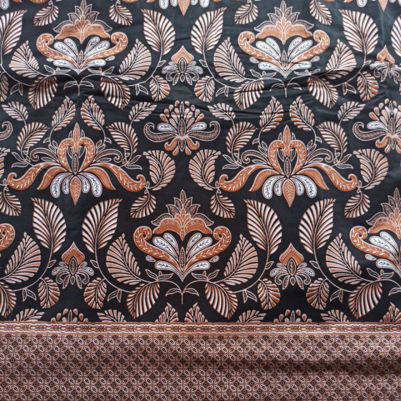 Jual rd kain batik printing murah batik motif daun hitam manis ...