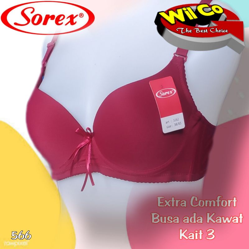 Jual K566 Sorex Bra Busa Sedang Ada Kawat Push Up Cup B Tiga Pengait Size 36 - 42 | Shopee Indonesia