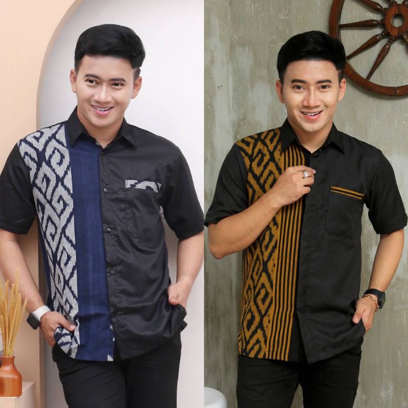 Jual BAJU TENUN-BAJU PRIA-KEMEJA TENUN-KEMEJA PRIA-KEMEJA KOMBINASI ...