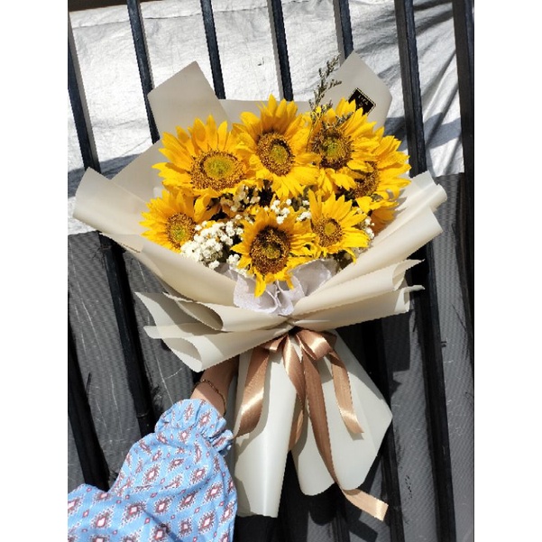 Jual Fresh Sunflower Bouquet | Buket Sunflower Asli | Buket Bunga ...