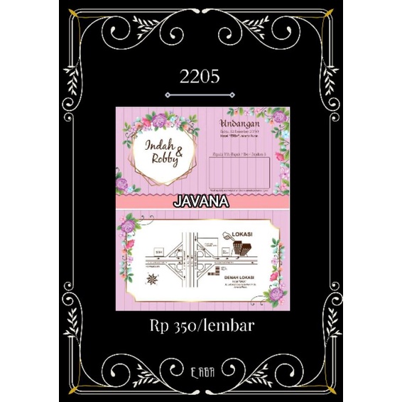 Jual ERBA 2205 UNDANGAN NIKAH MURAH BLANGKO+PLASTIK PER PACK ISI 50 PCS ...