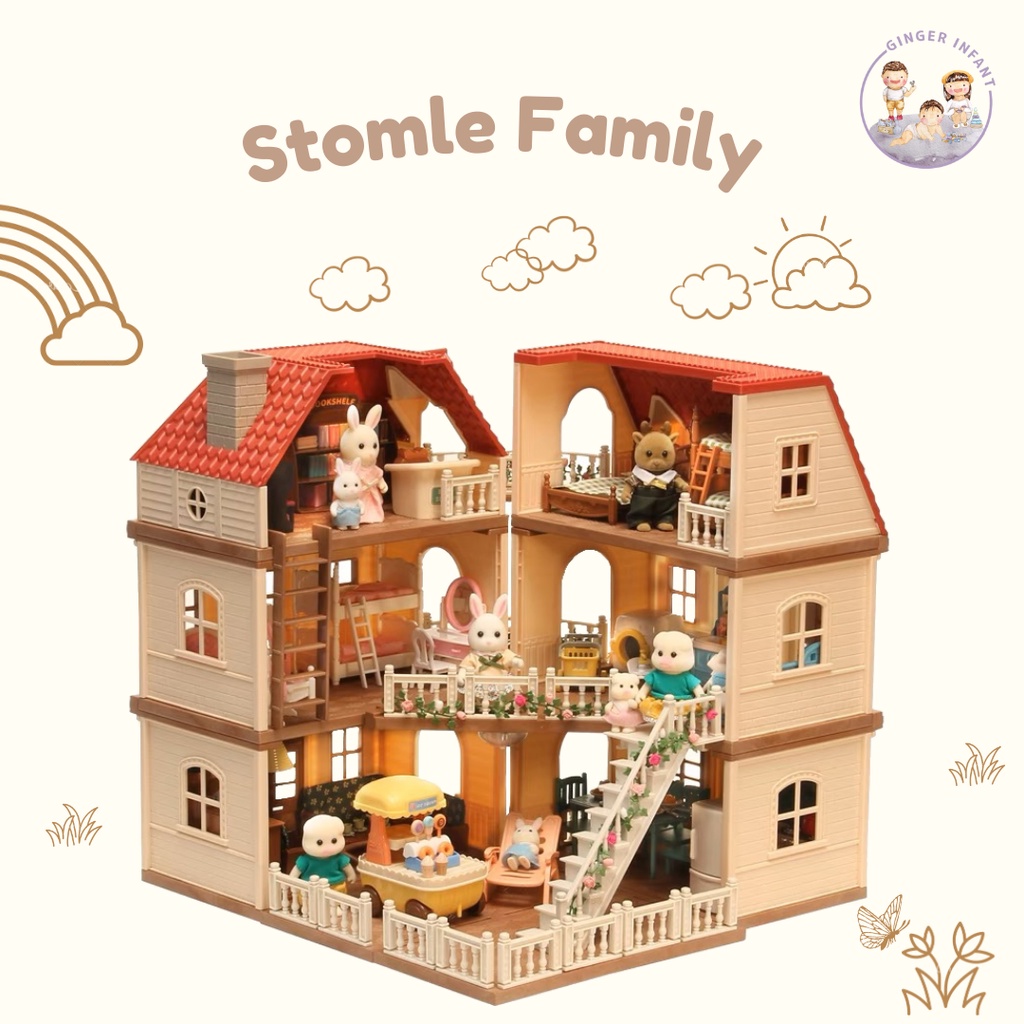 Jual Stomle cozy cabin 3 lantai mainan rumah boneka anak gingerinfant ...