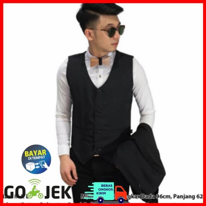 Jual ROMPI PRIA- VEST FORMAL BASIC BLACK | Shopee Indonesia