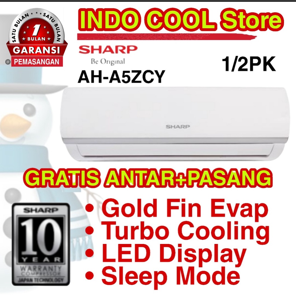 Jual Ac Sharp Split 1/2PK AH-A5ZCY | Shopee Indonesia