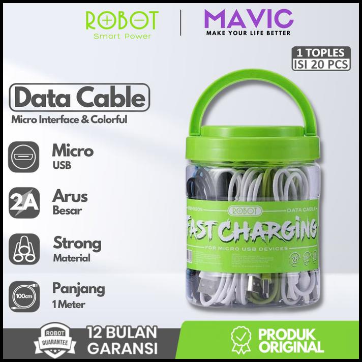 Jual Kabel Data Robot RBM100 Micro USB Data Cable (1 Box isi 30 Pcs ...