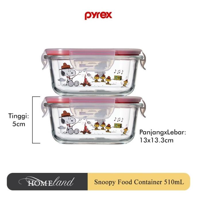 Jual Pyrex Snoopy Food Container / Kotak Makan Kaca Storalena | Shopee ...