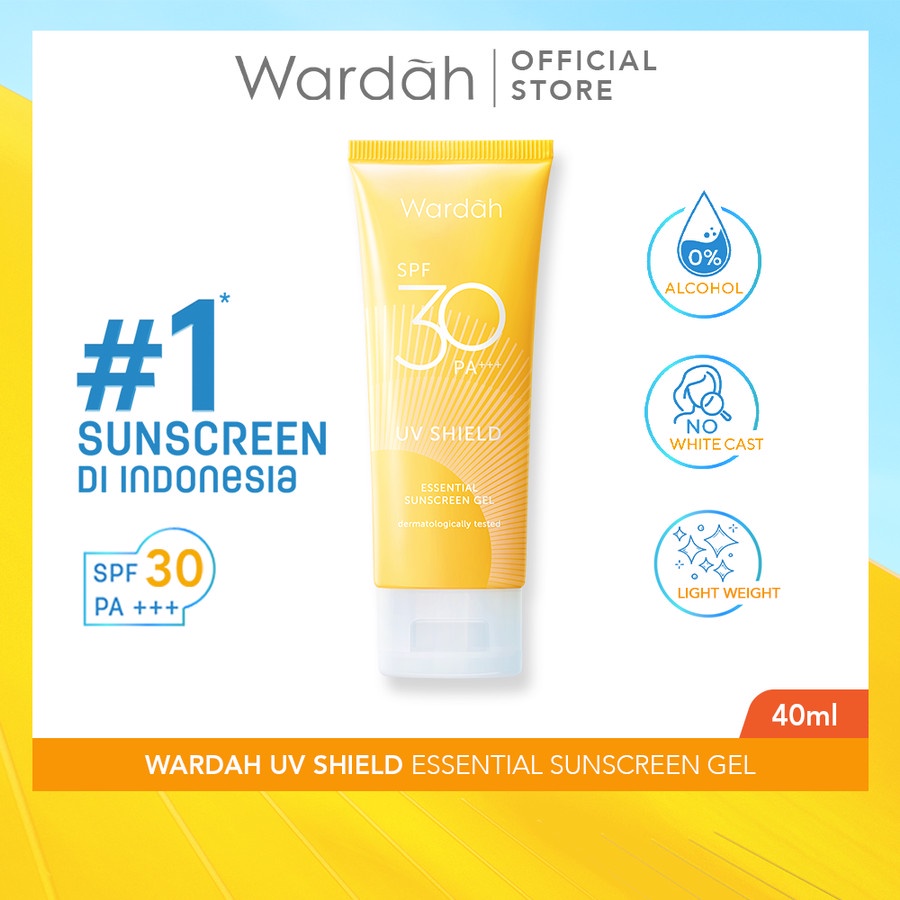 Jual Wardah UV Shield Essential Sunscreen Gel SPF 30 PA +++ 40 ml ...