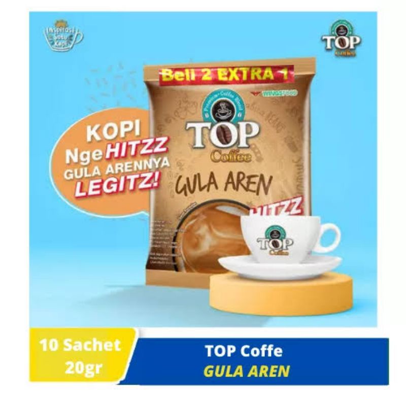 Jual TOP KOPI GULA AREN RENCENG 15×22 GR / TOP KOPI HITZ | Shopee Indonesia