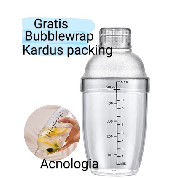 Jual pc cocktail shaker 530 ml shaker transparan | Shopee Indonesia