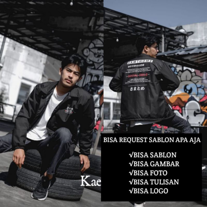Jual Jaket Pria - Jaket Coach Custom Bisa Request Sablon Bebas Gambar ...