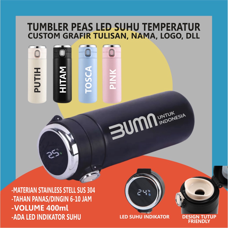Jual Tumbler Peas Cup LED Suhu, Thumbler Peas Cup LED Suhu, Tambler ...