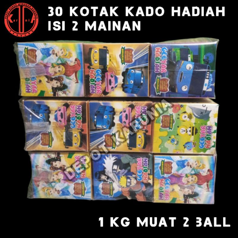 Jual Kotak Kado Hadiah 1 Bal isi 50 Kotak isi 2 Mainan per Kado ...