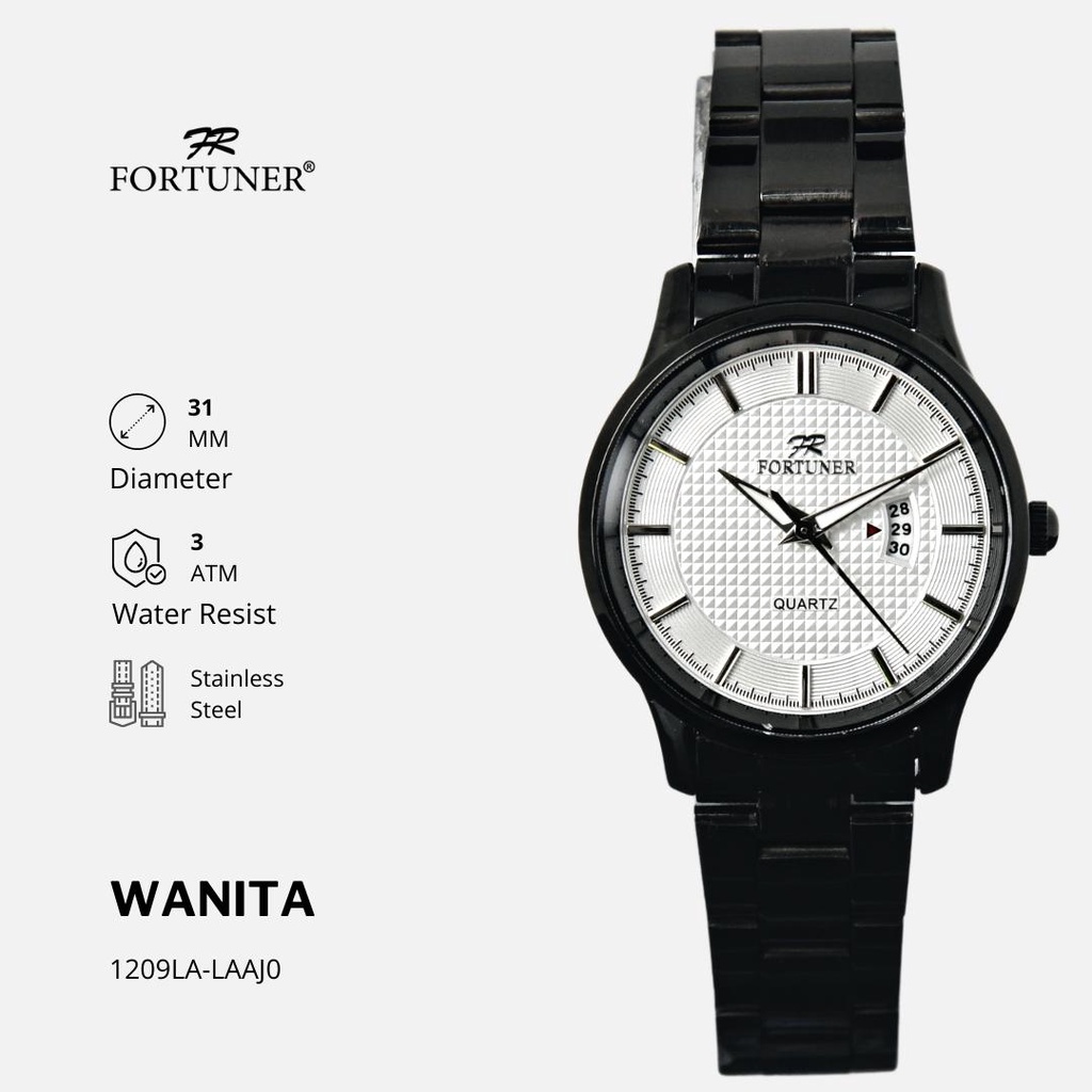 Jual Fortuner Jam Tangan Wanita Analog Water Resist Rantai Stainless ...