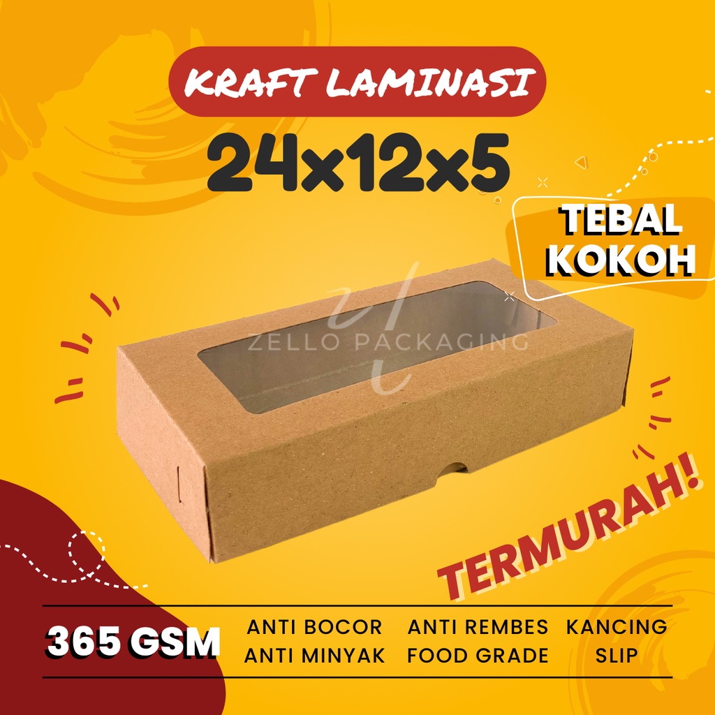 Jual Kotak Kue Pastry Snack Roti Brownies Martabak Kraft Jendela ...