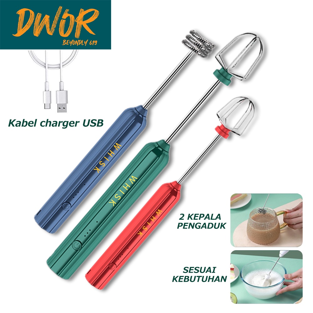 Jual Pembuih Susu Pengocok Telur Handheld Blender Milk Frother Electric ...