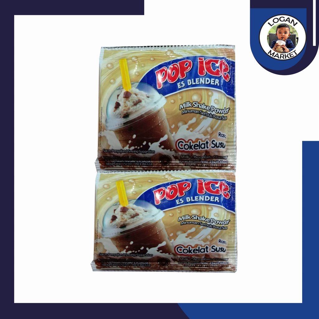 Jual Pop Ice Es Blender Coklat Susu Renceng 10 Pcs Sachet 25gram 25 gr ...