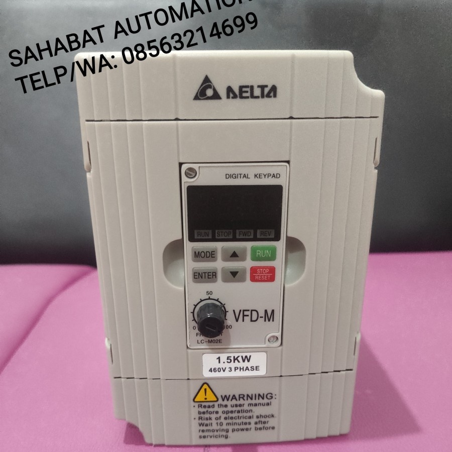 Jual Inverter Delta 1,5 KW 380V 3Phase Inverter 2HP VFD-M VFD015M43B ...